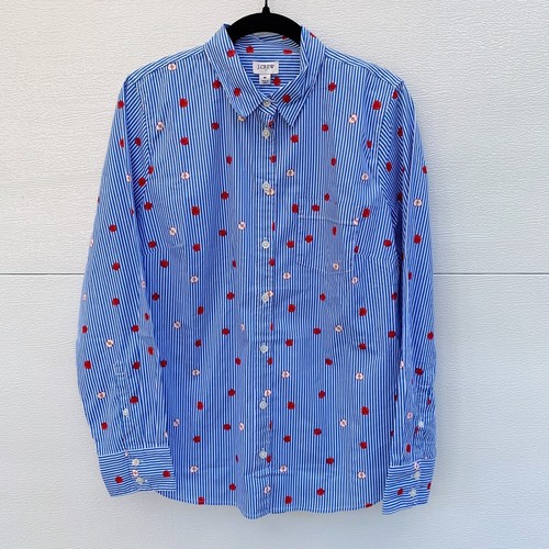 J. Crew Button Down Apple Print Shirt M | eBay