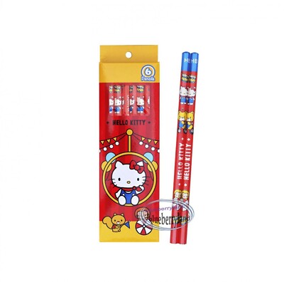 Sanrio Hello Kitty HB Pencil 6 pcs set with Hexagon shape Pencil School ...