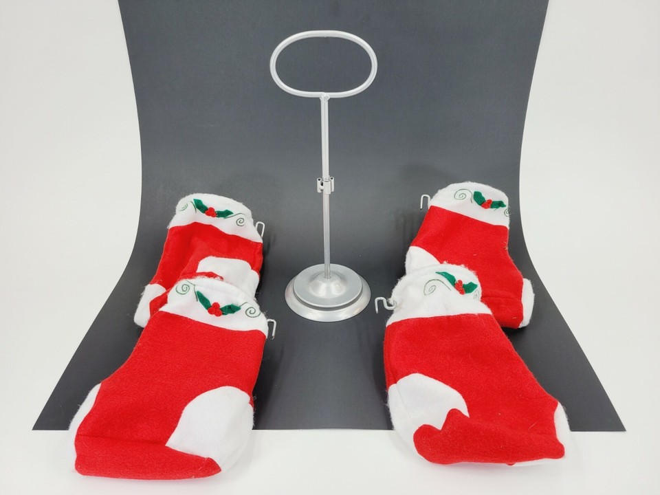 Christmas Stocking Treat Holders 4 Removable Hanging Stockings On Metal ...