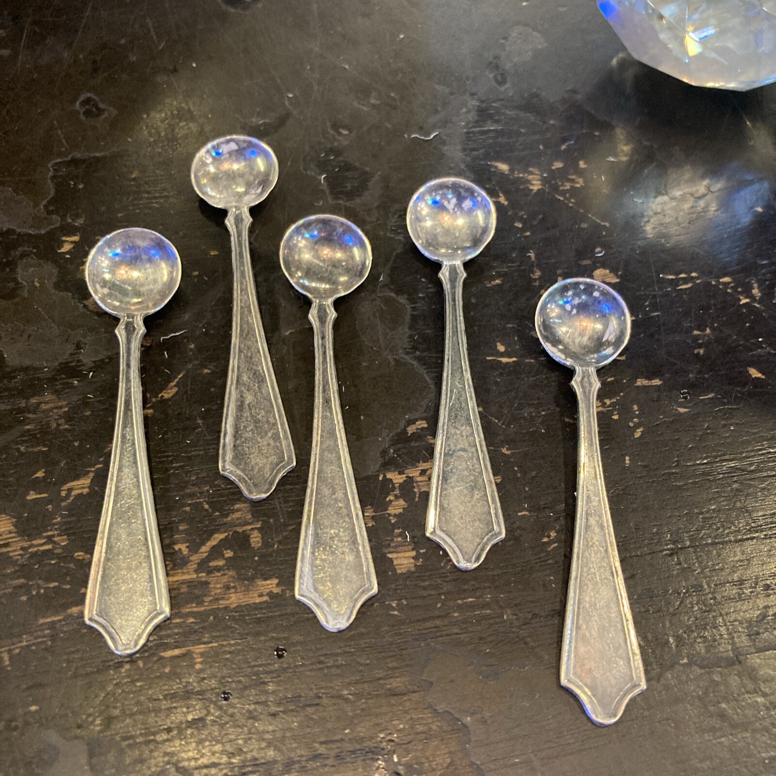 Lot of 5 Antique Sterling Silver Baker Manchester Mfg. Salt Spoons | eBay