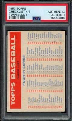 1957 Topps #NNO7 Checklist Series 4/5 Big Blony ad PSA 0 Auth (8806) | eBay
