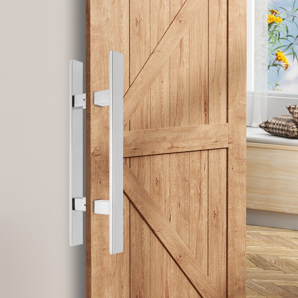 Stainless Steel Double Sided Push Pull Door Handle, H-shaped Door Pull ...