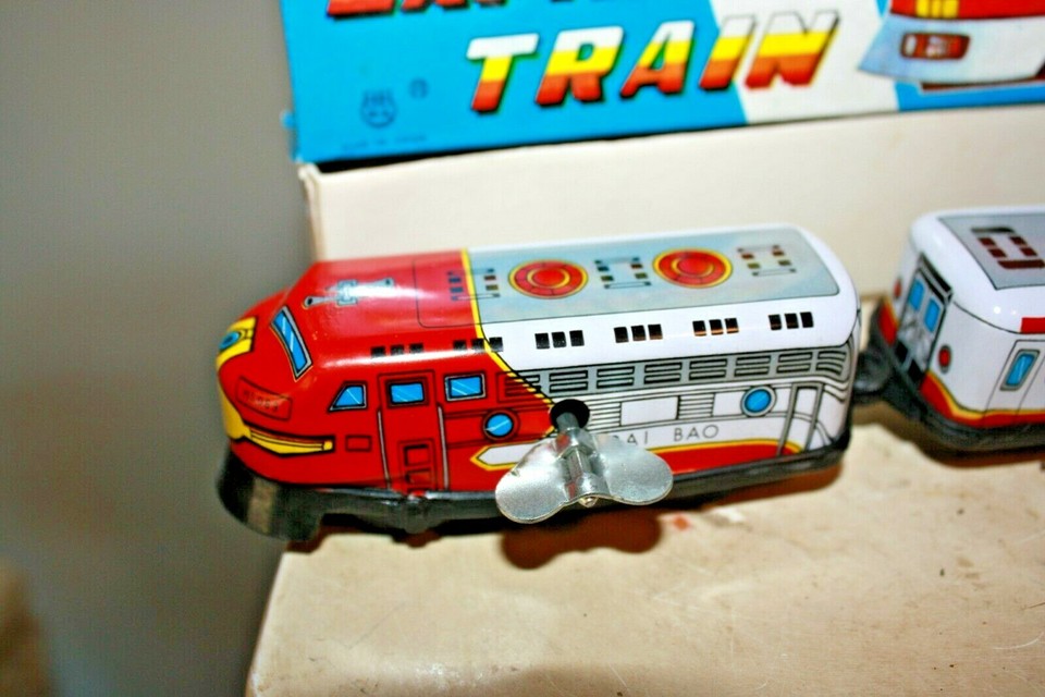 Vintage Wind up 'Express Train' tin toy in the original cardboard box 1970's | eBay