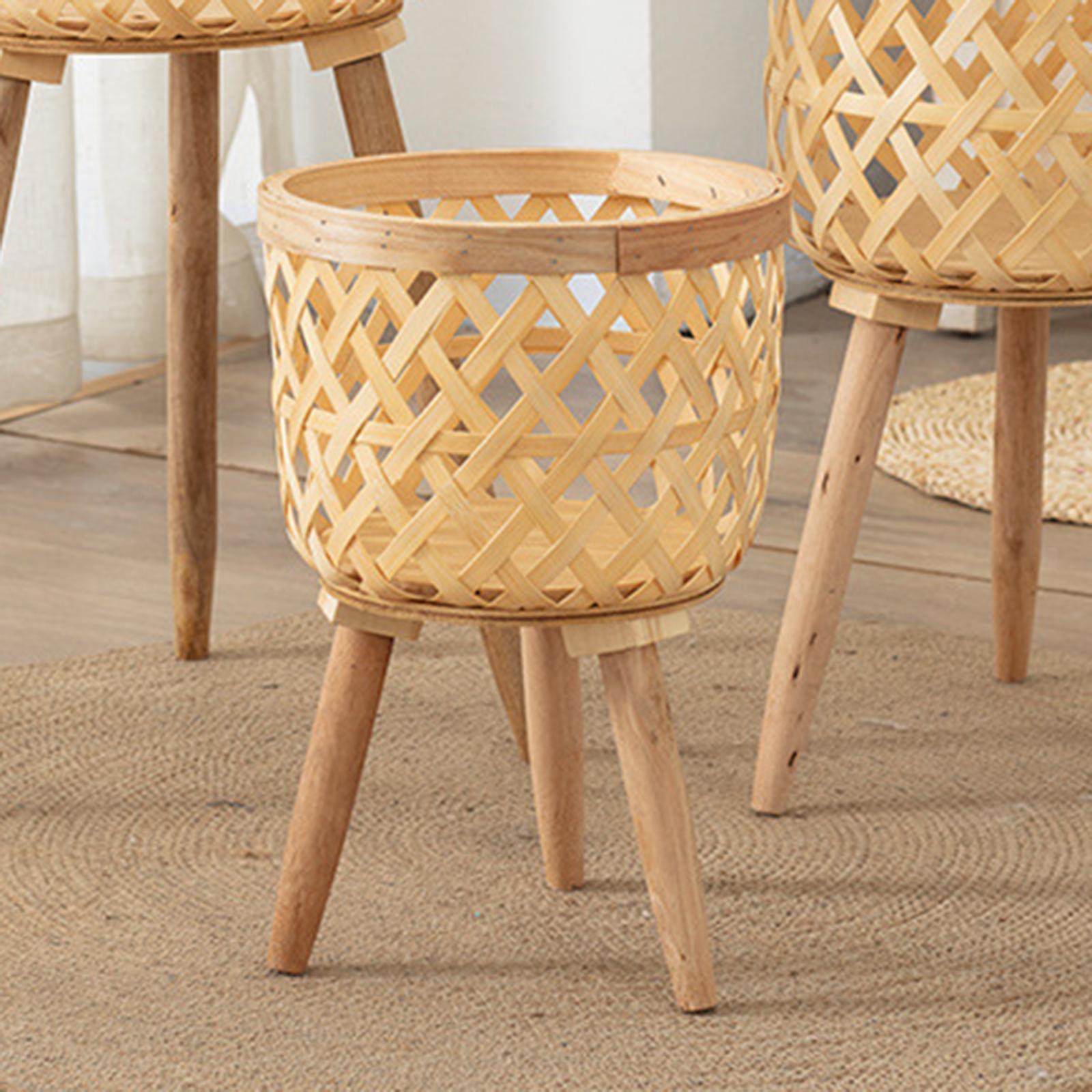 Hand Woven Flower Pot Storage Basket Detachable for Balcony Planters ...