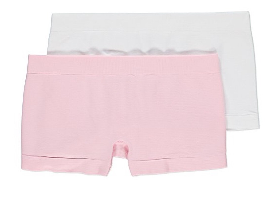 2 Pack GIRLS Seam Free Short Briefs George Underwear Knickers Pants GYM ...