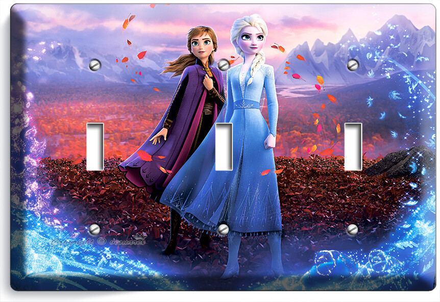 FROZEN PRINCESS ANNA AND ELSA SISTERS LIGHT SWITCH OUTLET WALL PLATES ...