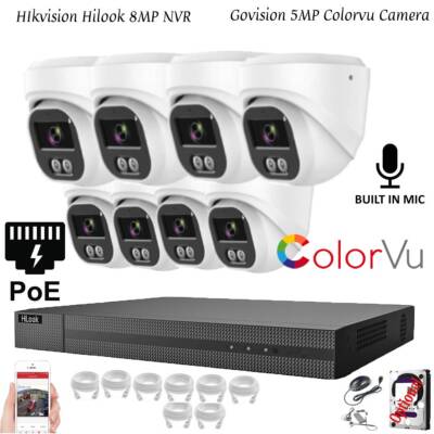 8MP HIKVISION CCTV 8MP 4K NVR 5MP COLORVU IP POE OUTDOOR AUDIO CAMERA ...