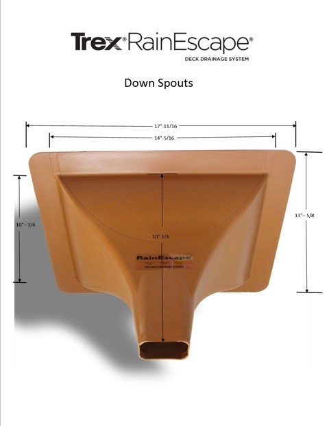 Trex RainEscape Deck Drainage System Downspout, 51% OFF