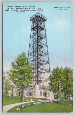 Postcard Steel Observation Tower Hot Springs National Park Arkansas | eBay