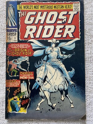 GHOST RIDER #1 Silver Age Western 1st Carter Slade UK Price Marvel 1967 ...