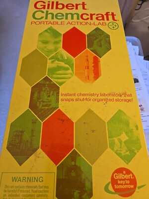 Vintage 1970's Tri Fold Gilbert Chemcraft Chemistry Set Portable Action ...