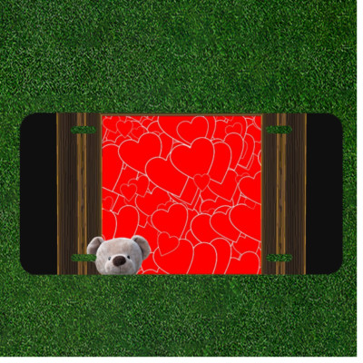 Custom Personalized License Plate Auto Tag With Hearts And Teddy Bear ...