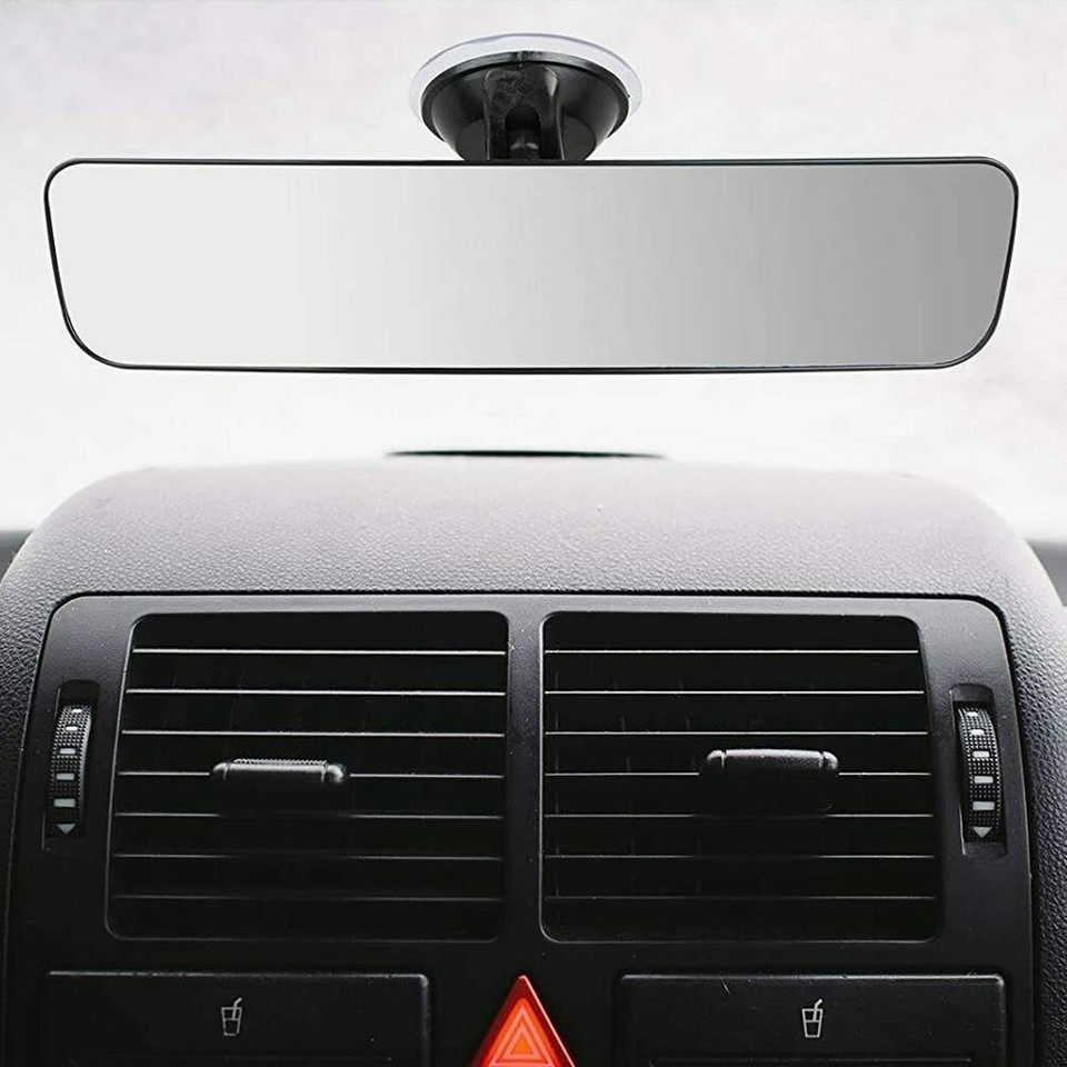 Car Interior Rear View Mirror Wide Flat Suction Cup Universal Angle Adjustable | eBay