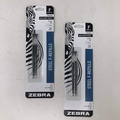 85412 Zebra Steel F-Refills Black Ink 1.0mm Ballpoint Refills (x2) | eBay