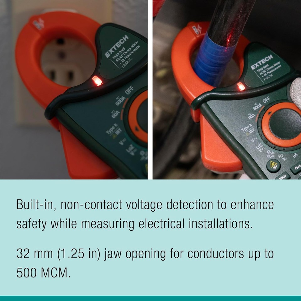 Extech EX623A 600A AC/DC Clamp Meter with IR and Dual Type K | eBay