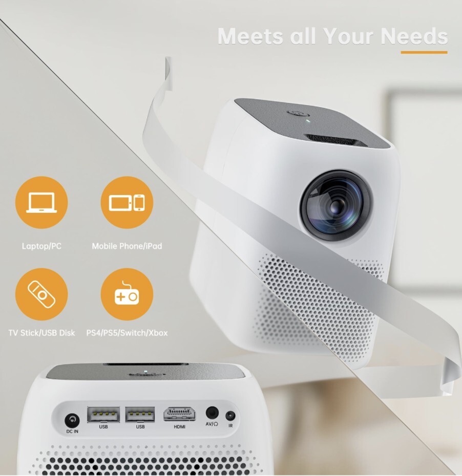 Mini Projector, 4K Mini Projector, 5G Wifi Mini Projector, Native 1080P ...