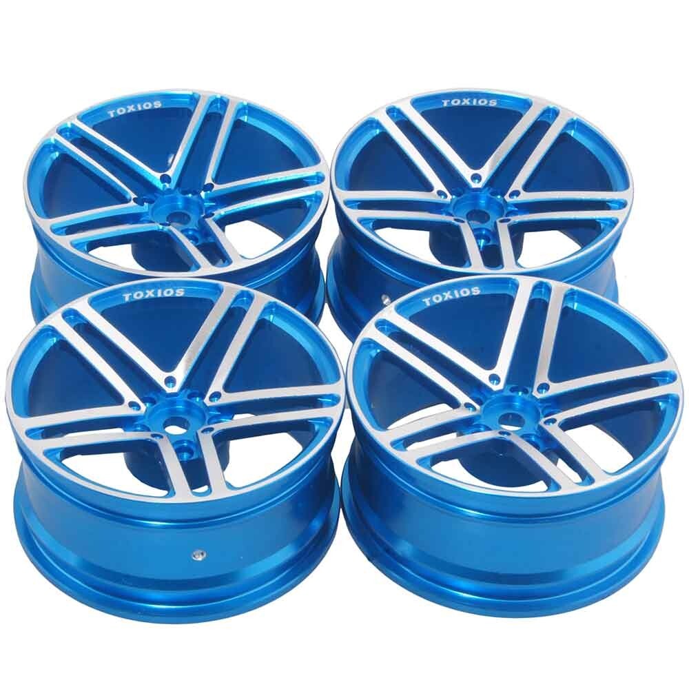 4Pcs Aluminum Wheels Hub Rims For 1/10 RC Car Tamiya TT-01 TT02 Sakura ...