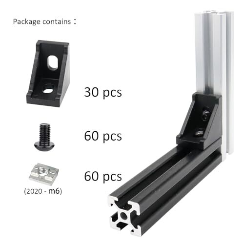 30Sets 2020 Series Aluminum Extrusion Profile L Connector Bracket 20 ...