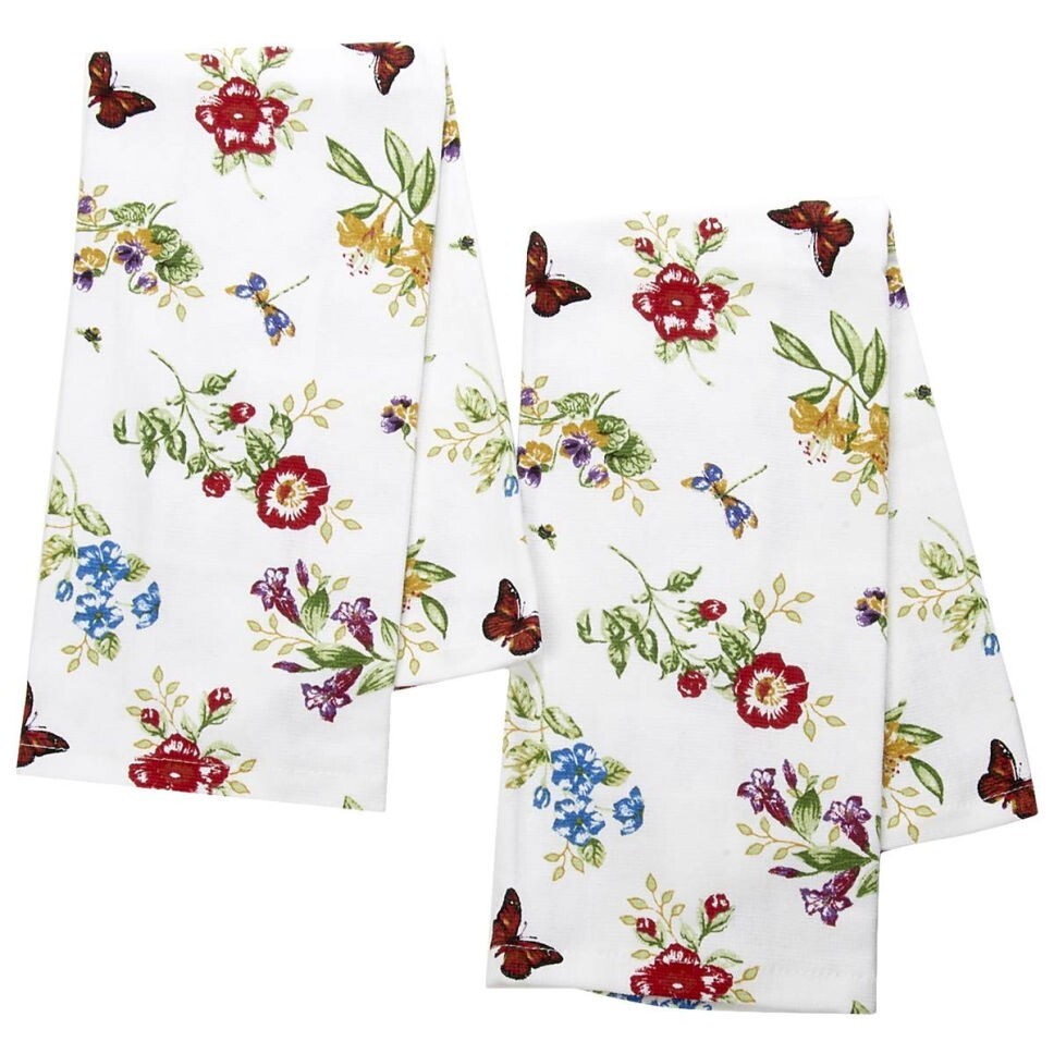Lenox Butterfly Meadow Dual Purpose Terry Kitchen Towels ~~ Set of 2 | eBay