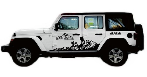 Graphic Mountain Climber Car Sticker For Jeep Wrangler 4 DOOR 4X4 OFF ...