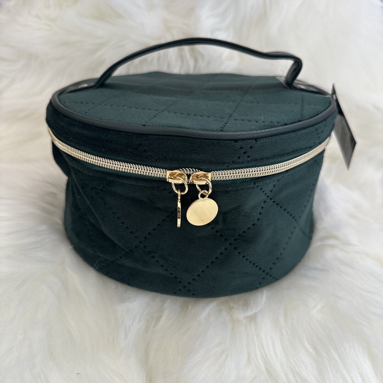 Ulta Green Velvet Round Train Cosmetic Makeup Case w/Handle New | eBay