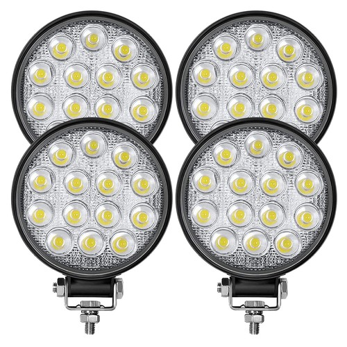 4x 4inch LED Lights Driving Round Spot Offroad Fog Lamp 4WD-UTE Work ...