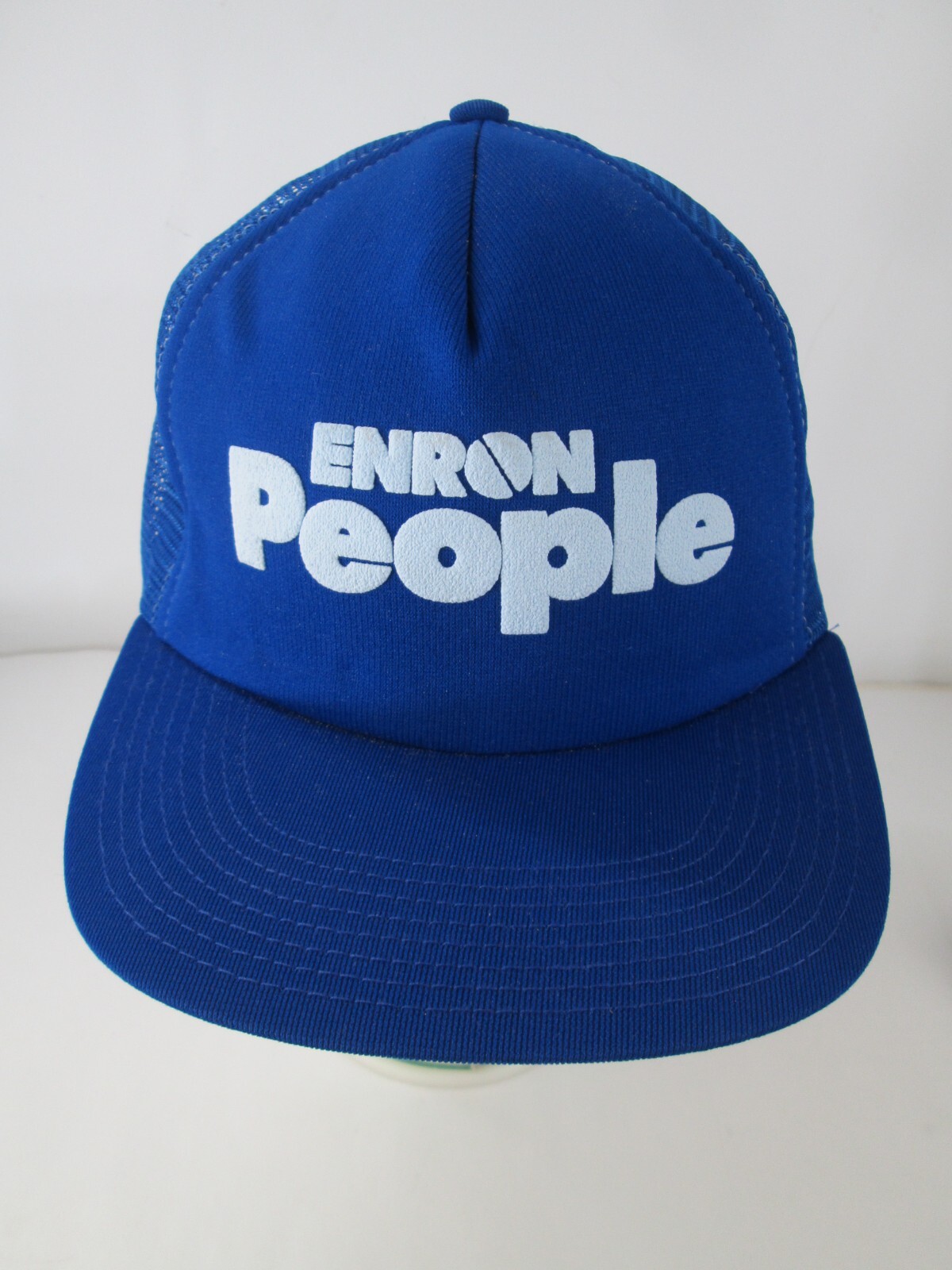 Vintage ENRON People Trucker Hat Snapback Cap 80s Blue Made in USA Gas ...