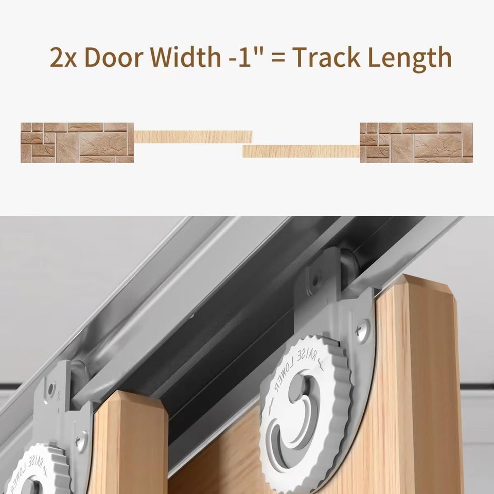 Bypass Sliding Door Hardware 96", Bypass Wardrobe Closet Door Track Set ...