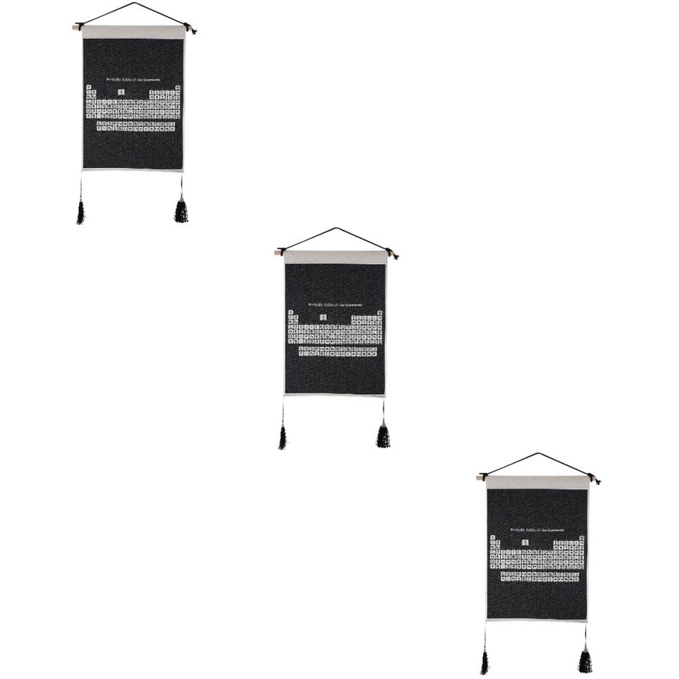 3 Pieces Periodic Table School Chemistry Posters for Classroom Wall ...