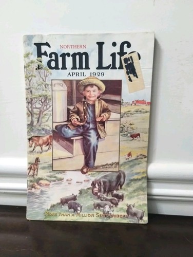 1929 Western Farm Life Magazine April Great Cover Farm Boy & Pigs Cool ...