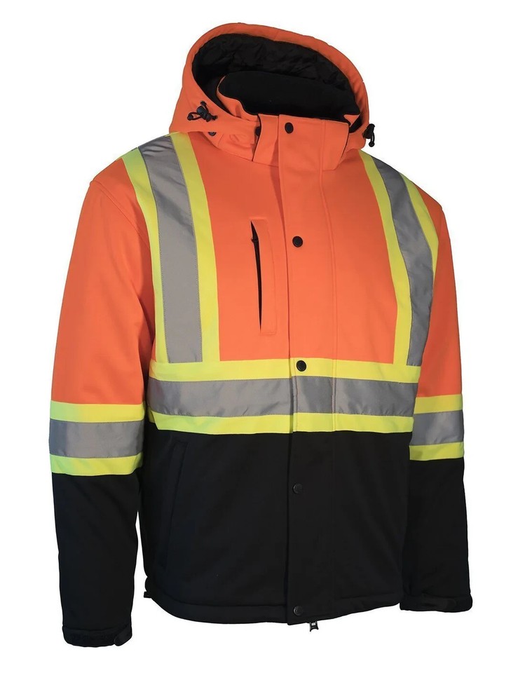 Hi Vis Class 2 Insulated Safety Jacket Parka Jacket Coat Fleece ...