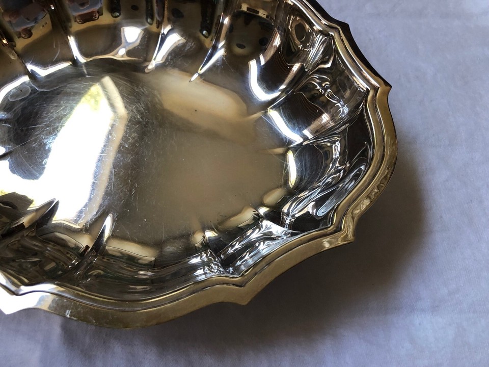 VTG Mid Century silver plated Oval scalloped Server bowl dish | eBay