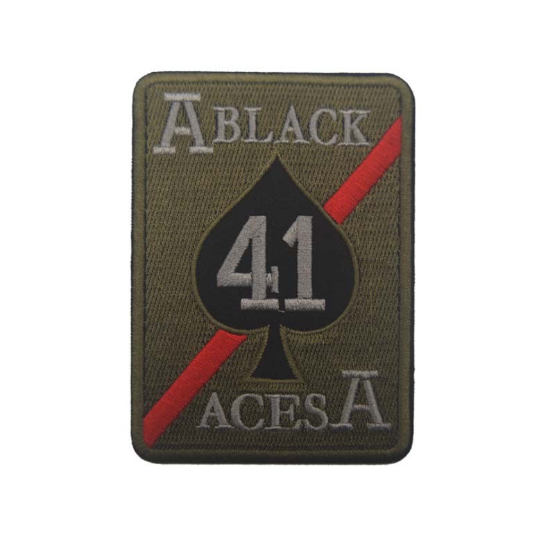 VF BLACK ACES Embroidered Tactical Hook Loop Patch Backing Fastener ...