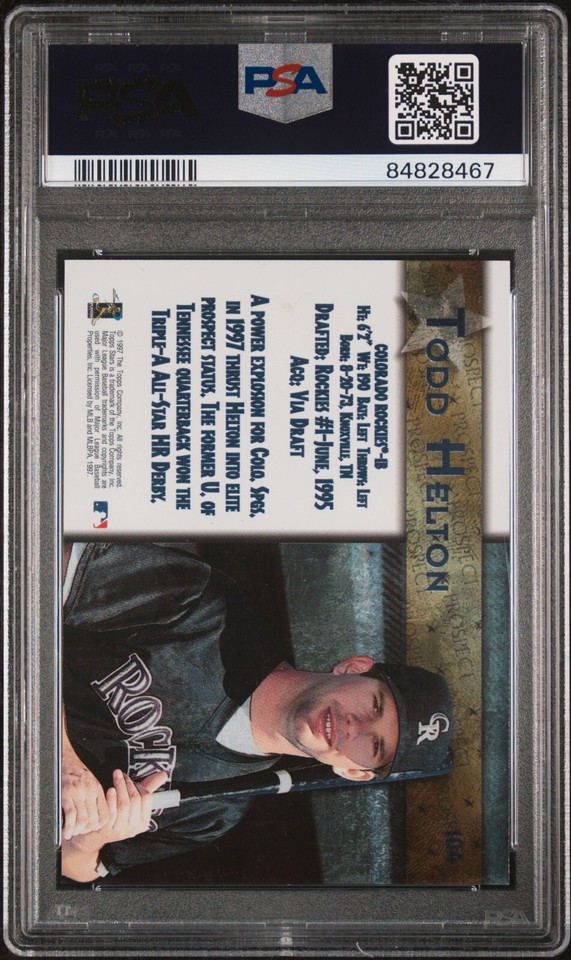 1997 TOPPS ALWAYS MINT FOIL ROOKIE PARALLEL #104 TODD HELTON PSA 9 MINT ...