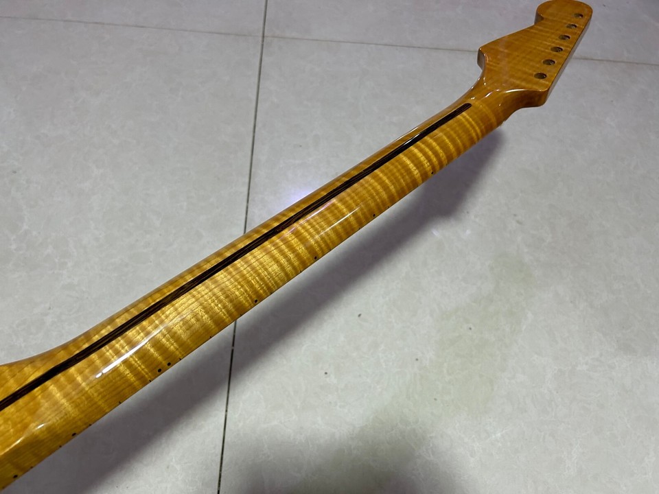 Gloss Flame Tiger Maple Electric Guitar neck 21 fret Maple Fingerboard ...