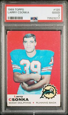 Larry Csonka 1969 Topps #120 Miami Dolphins RC Rookie - PSA 2 | eBay
