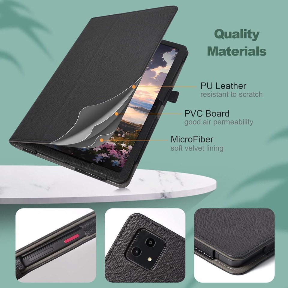 Case for TCL Tab 8/ Tab 8 LE/ Tab 8V/ Tab 8 SE Leather Folio Cover ...
