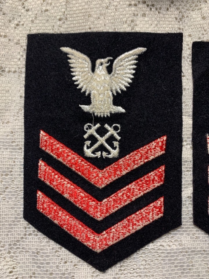 Military Patch-US Navy Wool Eagle Anchors Stripes, WW2 | eBay
