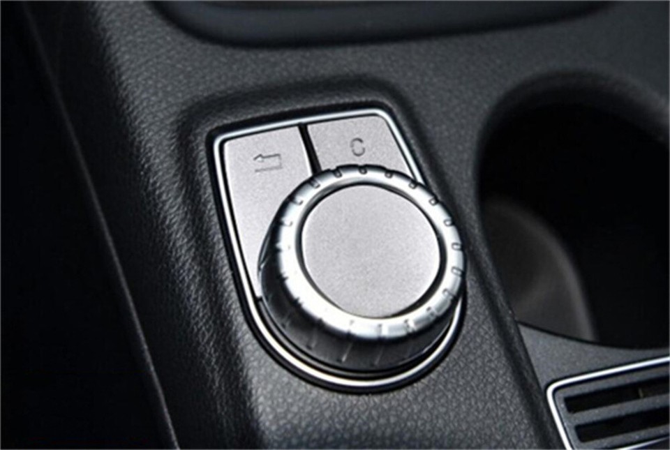 Alloy Silver Multimedia Button Cover For Mercedes Benz A B CLA GLA ...