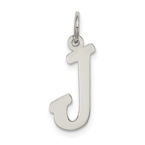 Sterling Silver Script Letter J Initial Charm Pendant 0.71" | eBay