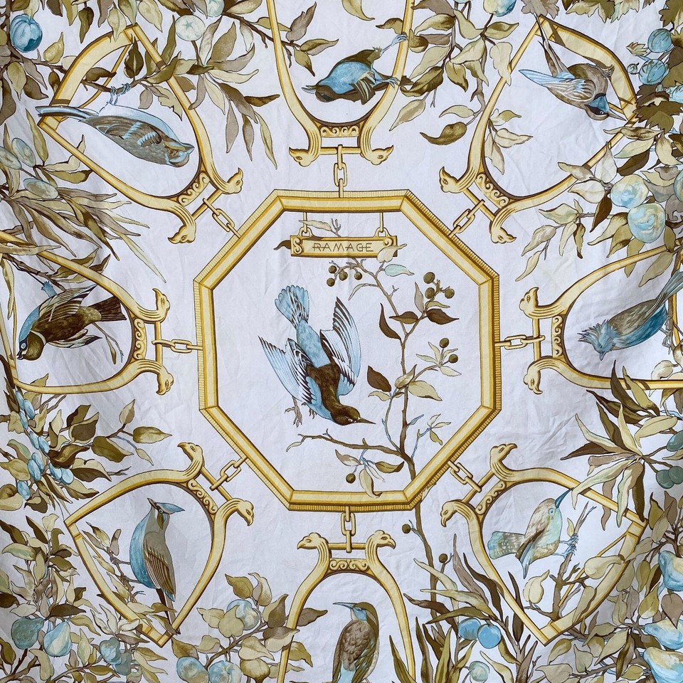 Hermes Paris Scarf Vintage Ramage design silk The Textile Trunk | eBay