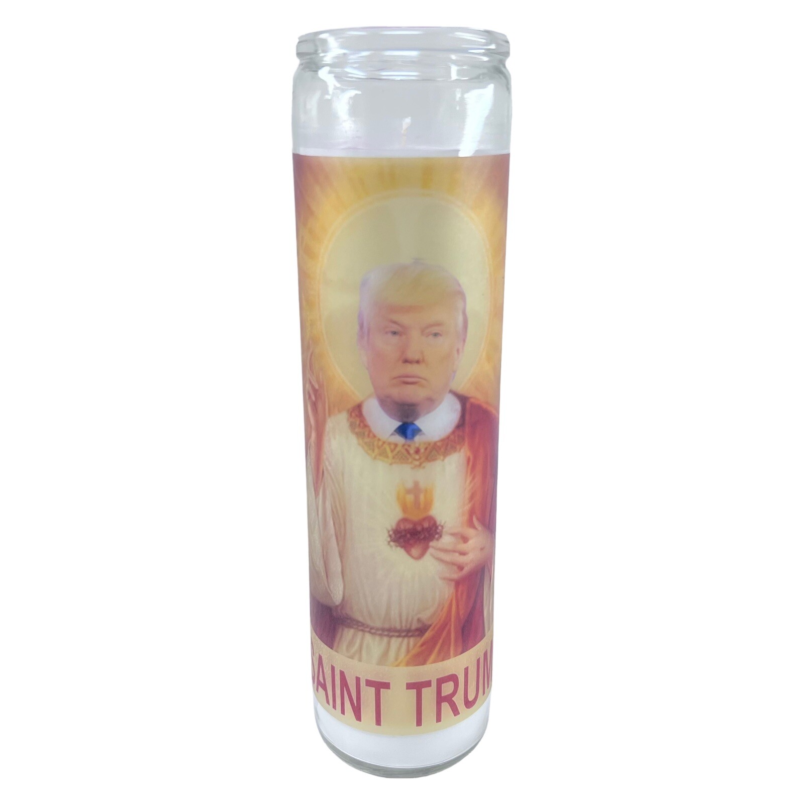 Saint Donald Trump Candle With Prayer 14 oz white candle unscented the ...