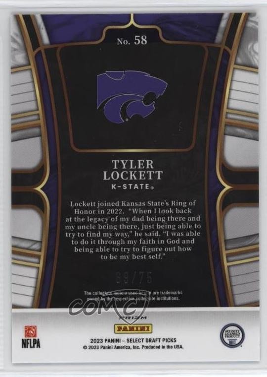2023 Panini Select Draft Picks Concourse Purple Prizm /75 Tyler Lockett ...