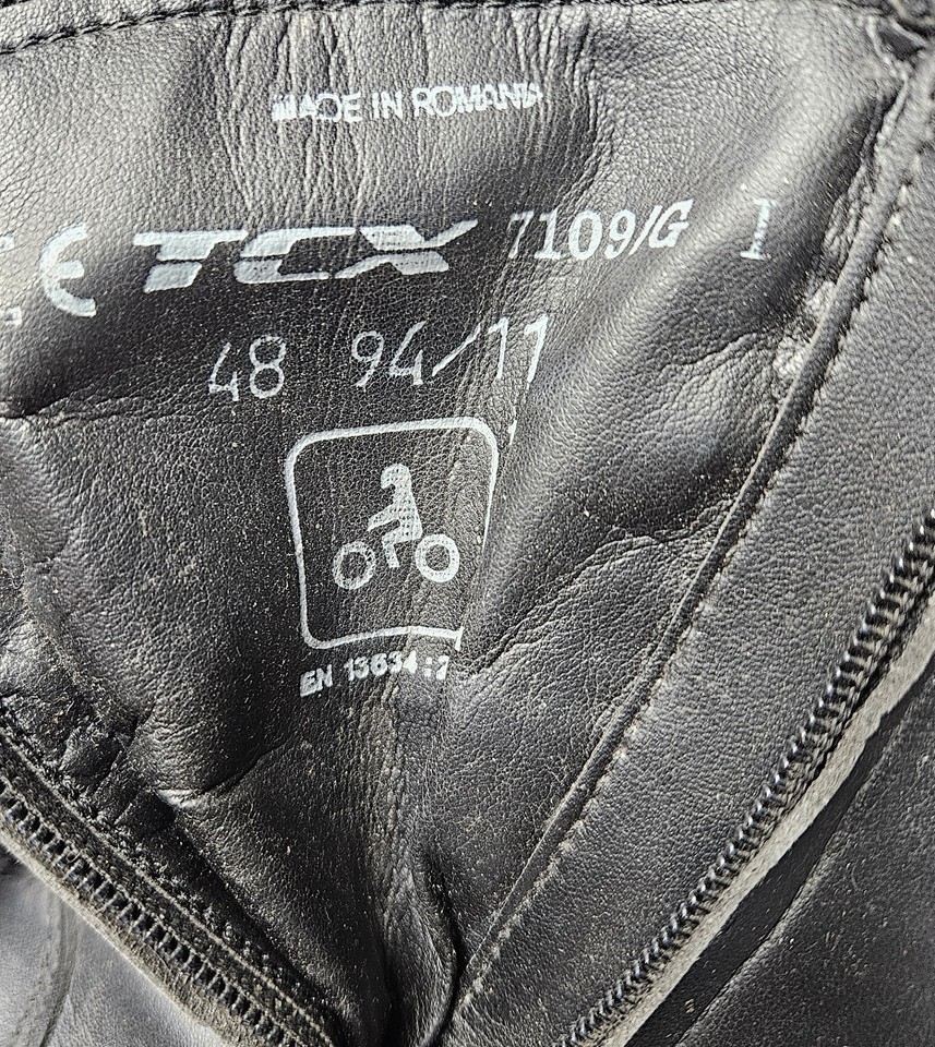 TCX X-Five Motorcycle Boots Black EU Size 48 US 13 #7109 Made Romania ...