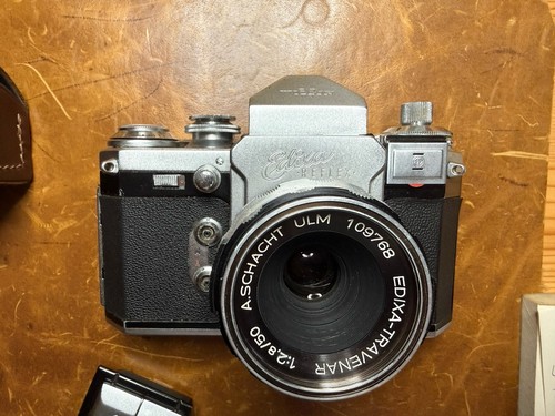 Wirgin Edixa Reflex 35mm Film SLR Camera Body & Prism Finder w/ Case ...