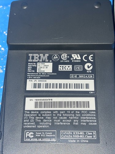 IBM Model No Ku-9880 Number Pad 10 Key Keypad Keyboard Rev A01 Black ...