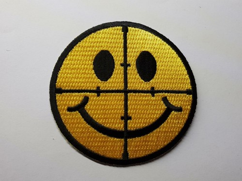 SMILEY FACE IN SNIPER CROSSHAIRS Biker Patch Embroidered Sew Iron on | eBay