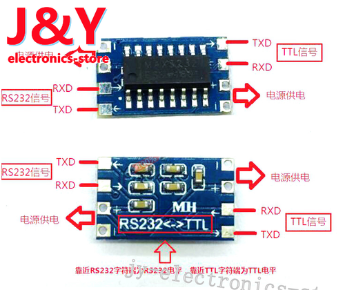 20PCS Serial Port Mini RS232 to TTL Converter Adaptor Module Board ...