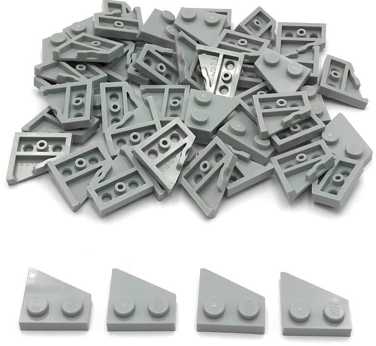 Lego 50 New Light Bluish Gray Wedges Plates 2 x 2 Left Parts | eBay