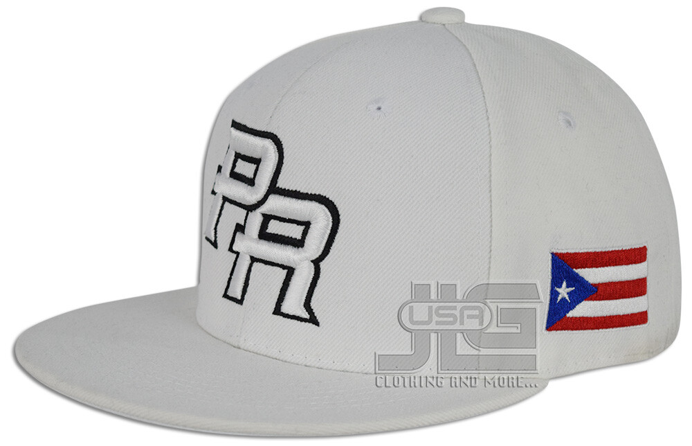 PR Fitted Caps Puerto Rico Embroidered hat Front Side Baseball Size ...
